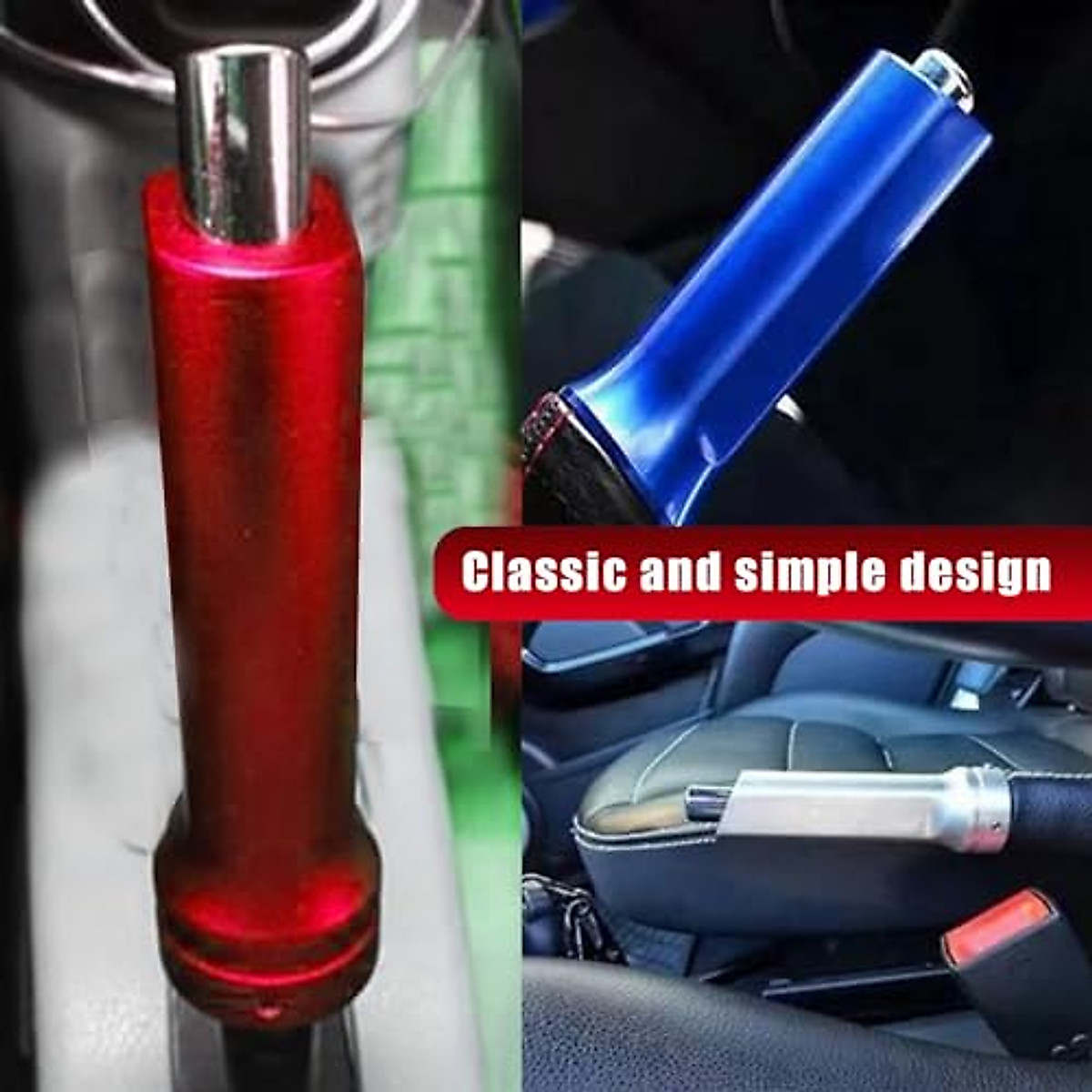 gunhunt Pack-1 Car Aluminum Alloy HandBrake Cover, Handle Protector, Hand Brake Lever Decoration, Handbrake Handle Modification Set, Universal for Most Cars, Trucks and Vans (Red)