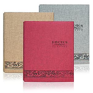 Photo Album 4x6 - Picture Album 160 Slots of Horizontal and Vertical Photo Slots, Album Cover is Designed with Linen Cotton, Great for Wedding, Anniversary, Baby, Family (Grey)