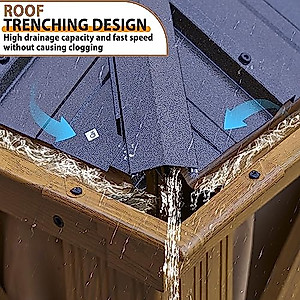 12' x 20' Hardtop Gazebo Galvanized Steel Double Roof Canopy Permanent Outdoor Aluminum Frame Pergola with Netting and Curtains for Garden Backyard Patios, Lawns, and Parties Wood Looking