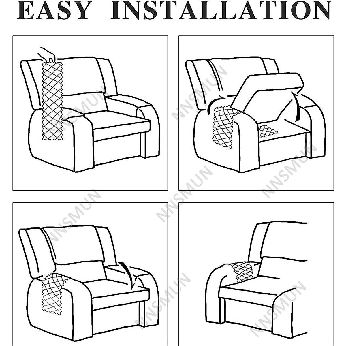 Sofa Armrest Cover, Headrest Cover for Recliner Chair Arm Cover, Armchair Slipcover with Pockets Nonslip Quilted Furniture Protector for Pets Leather Sofa Couch Slipcover (Navy Blue,1 Seater(3pcs))