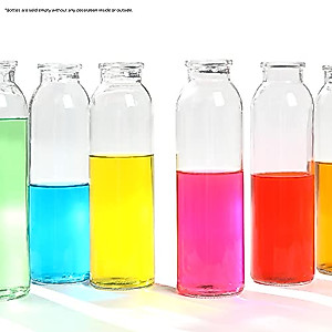 Magic Season Decorative Glass Bottles with Cork Stoppers (12 fl oz. Round Bottles / 2 Pcs)