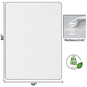 Futurwit Chair Mat for Hard Floors, 60'' x 46'' Transparent Floor Mat for Office, Plastic Desk Chair Mats, Clear Floor Protector Mat for Office, Home - Rectangle