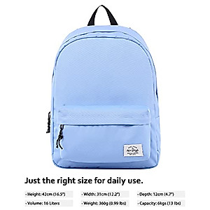 HotStyle SIMPLAY Classic School Backpack Bookbag, LightSkyBlue