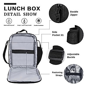 URYLVUG Japanese Anime 3 in 1 Backpack Set, Cosplay Daypack, Insulated Lunch Bag for Work, Pencil Case for Boys Girls, Large-capacity Travel Bag - Blue