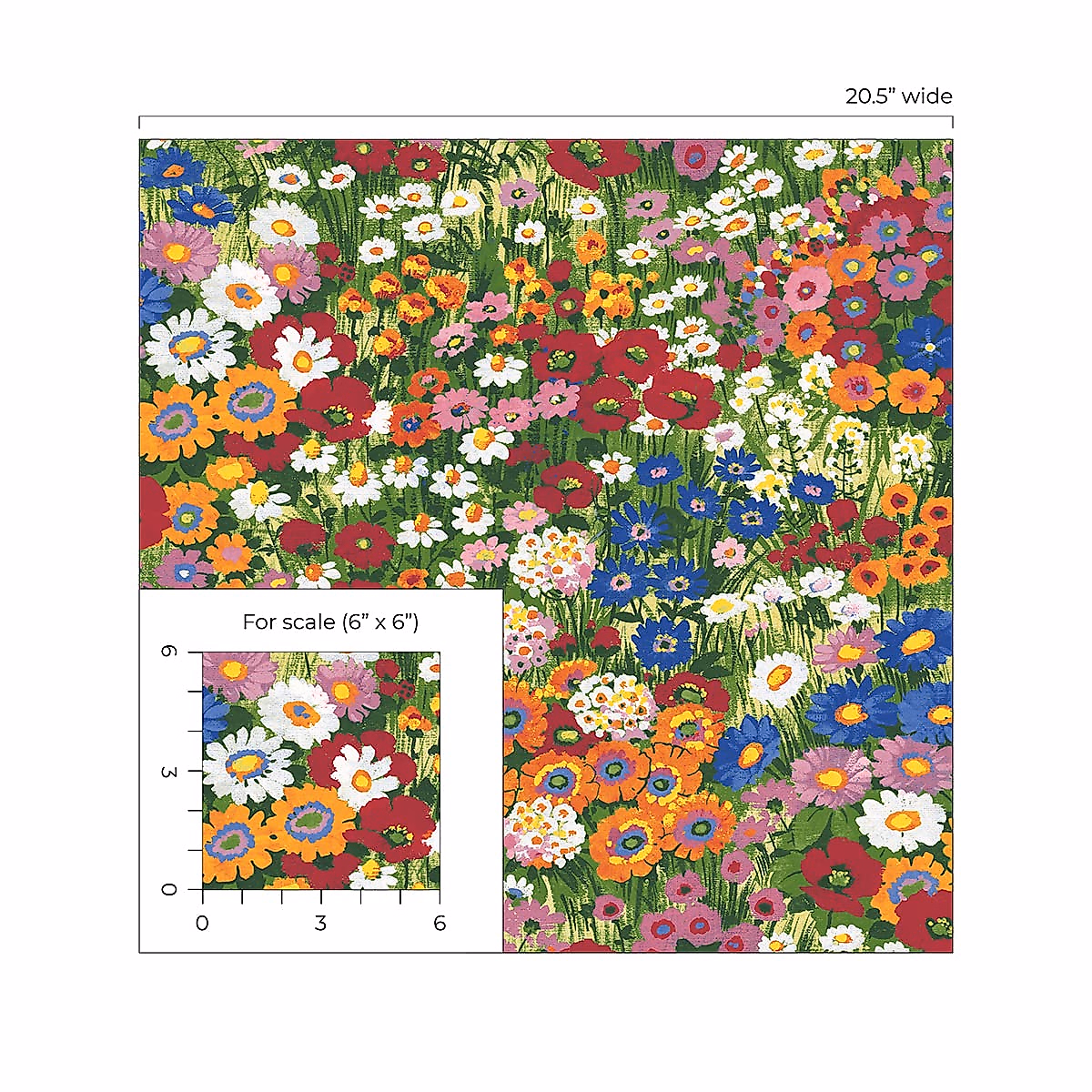 NextWall Floral Meadow Peel and Stick Wallpaper (Multicolored)