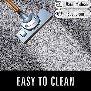 HOMORE Luxury Fluffy Area Rug Modern Shag Rugs for Bedroom Living Room, Super Soft and Comfy Carpet, Cute Carpets for Kids Nursery Girls Home，5x8 Feet Gray