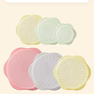 Silicone Stretch Lids Set for Food Storage, Fruit Pattern Food-grade Reusable Silicone Sealing Food Covers for Fresh-keeping Bowl Container Microwave and Dishwasher Safe (6 pcs of Different Sizes)