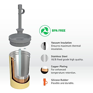 asobu Stainless Steel Kids Tumbler with Flexible Straw Lid | Insulated Water Bottle | Reusable Travel Cup 12 Ounce (Yellow)