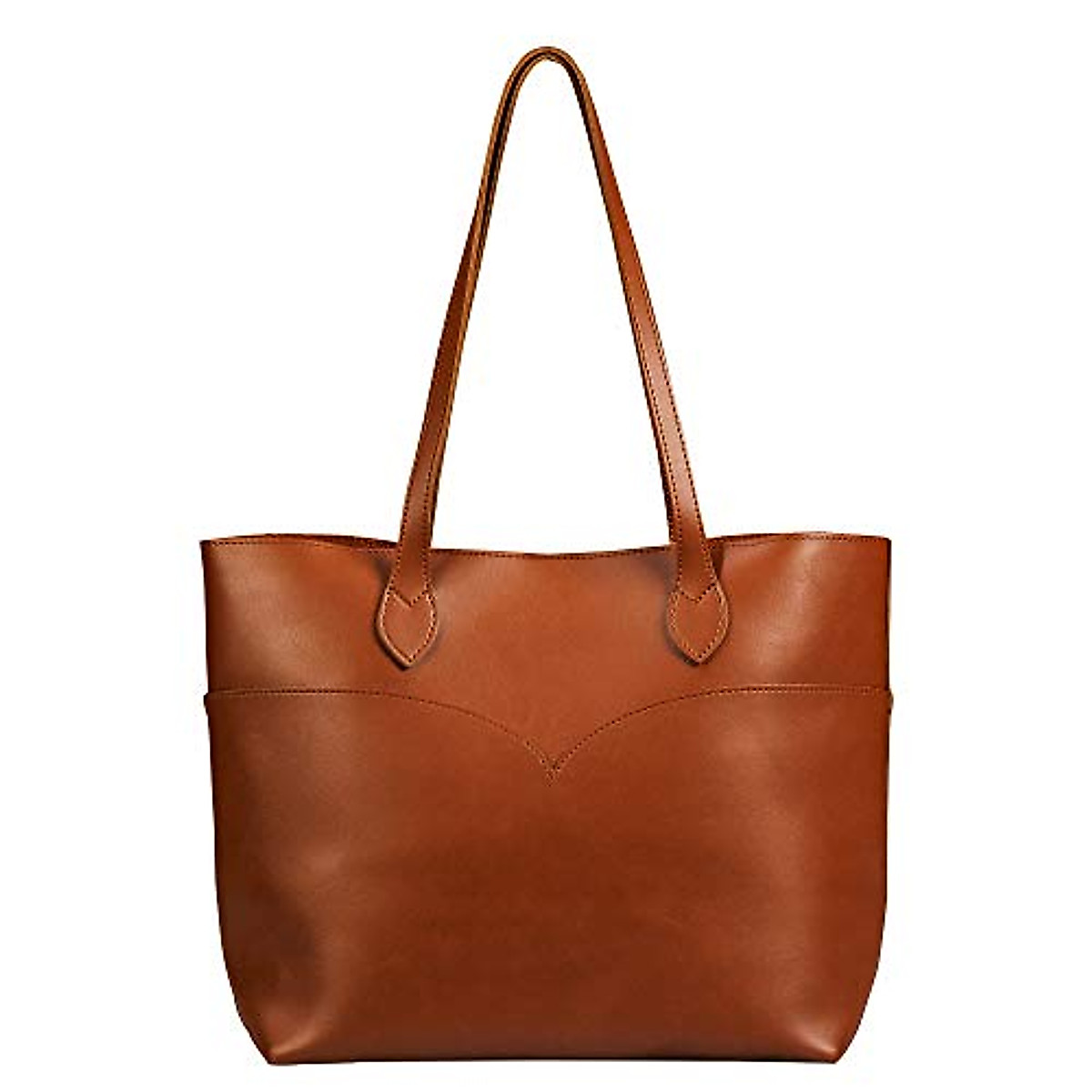 SUNLIGHT LEAVES Tote Bag Light Brown Camel For Women Vegan Leather Large Simple Vintage Shoulder Handbag Classic Purse