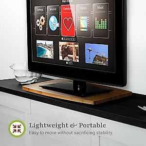 Prosumer's Choice Wooden TV Swivel Stand for LED/LCD TV, Monitors, Stereos, 21-inch Base Surface - Steel Ball Bearings - Lazy Susan Spinning Monitor Stand Rotating TV Stand - 360˚ Rotation