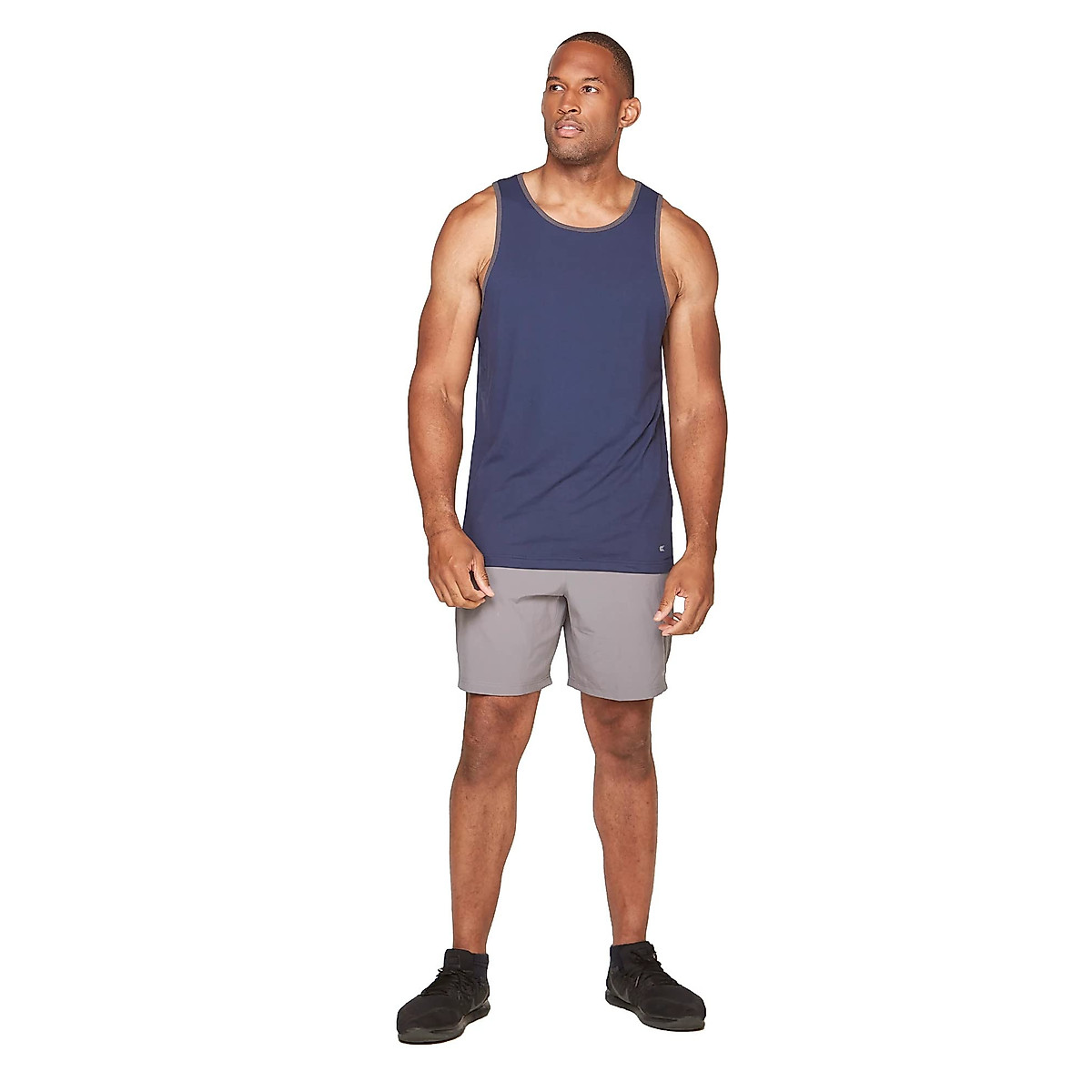 Colosseum Active Men's Performance Four Way Stretch Weight Lifting Tank Top (Navy, Small)