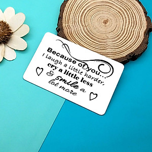 Best Friends Gift Engraved Wallet Card for Sister Friend To My Best Friends Gift Because of You I Laugh a Little Harder Friendship Gifts Graduation Gift Christmas Birthday Wedding Gift for Best Friend