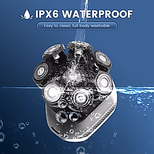 Mr.wintek 8D Head Shavers,Upgrade Head Shavers for Bald Men, Head Electric Razors with Nose Hair Trimmer, Waterproof Wet/Dry Mens Grooming Kit, Anti-Pinch, LED Display, USB Rechargeable (Black)