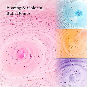 12 Pack Bath Bombs Gift Set Natural and Organic Bath Bombs with Shea Butter, Coconut Oil, Essential Oils and 12Relaxing Botanic Scents. Bath Bombs for Women, Easter Gifts for Women, Girls and Kids