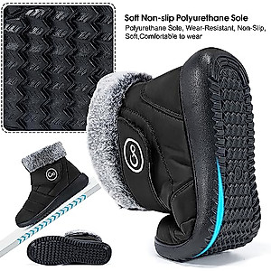 Women Snow Boots Winter Shoes with Fur Lined Warm Slip On Boots for Women Waterproof Booties Comfortable Outdoor Anti Slip Shoes