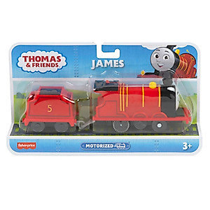 Thomas & Friends Motorized Toy Train James Battery-Powered Engine with Tender for Pretend Play Preschool Kids Ages 3+ Years
