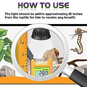 NEPTONION High Intensity UVB Reptile Bulb, UVB 10.0 Reptiles Bulb, LED 5W UV Light Bulb, UVB Compact Fluorescent Lamp, Suitable for Desert Reptiles (E27,110V)