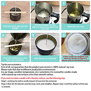 Soy Wax Candle Making Kit Supplies, Natural Candle Wax For Candle Making, DIY Art&Crafts Kit for Adults,Beginner,Kids, Including 5lbs Soy Wax Flakes, 100 Candle Wick, 10 Centering Devices, Melting Pot