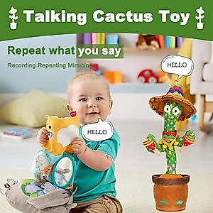 MIAODAM Dancing Cactus Toy Singing, Talking, Repeating Cactus, Funny Electric Dancing Talking Cactus Repeating Toys for Kids, Plush Interactive Toy Figures