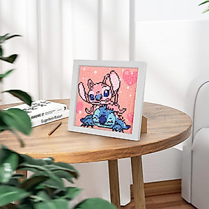 VINDIJA 5D Diamond Painting Kits for Kids Adults with Wooden Frame,Grinch DIY Full Drill Diamond Gem Art for Kids, Art and Crafts for Kids Ages 6-8-10-19 Girls Boys for Birthday