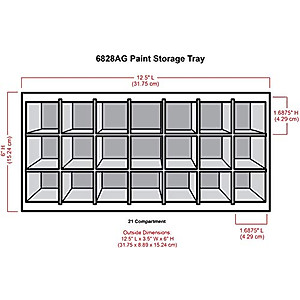 ArtBin 6828AG Paint Storage Tray, Art & Craft Supply Storage, Super Satchel System Accessory, Wall Mountable 21 Compartment Paint Organizer, White