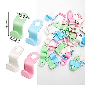 Clothes Hanger Connector Hooks,Sturdy Space Saving Hanger Hooks Pack of 100 Hanger Extender Clips 4-Color Hanger Hooks for Clothes Storage