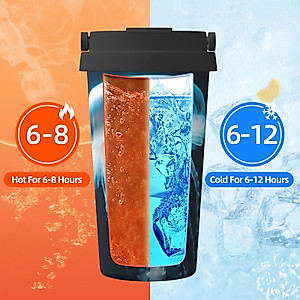 Insulated Coffee Mug Jellyfish 17oz Double Wall Vacuum Stainless Steel Tumbler With Leak-Proof Lid And Handle, Cute Travel Thermos Mug For Cold Hot Drinks