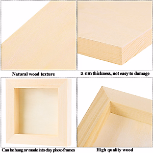 ADXCO 8 Pack Wood Panels 4 x 4 Inch Unfinished Wood Canvas Wooden Panel Boards for Painting, Pouring, Arts Use with Oils, Acrylics