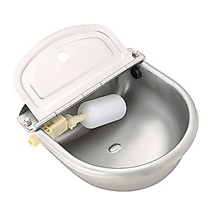 MAOPINER Automatic Cow Drinking Water Bowl Dispenser 304 Stainless Steel Farm Livestock Animals Waterer for Pigs Horse Cattle Goat Sheep Dog (Without Drainage Hole)