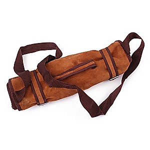 GladiatorsGuild G29RD- Professional Kitchen Knives Custom Made Damascus Steel 8 pcs of Professional Utility Chef Kitchen Knife Set with Chopper/Cleaver with Pocket Case Chef Knife Roll Bag (Red)