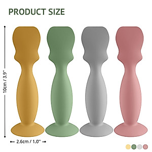 Mini Size Baby Diaper Cream Spatula Applicator Soft Silicone Baby Butt Paste Spatula (2Pack,Sage/Gray)