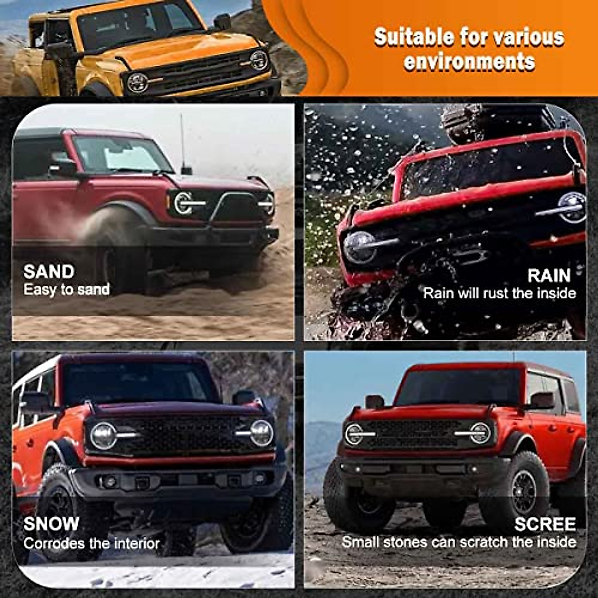 Xomzema 2" Trailer Hitch Receiver Trailer Assembly Heavy Duty Class 3 Trailer Hitch Tow Hook Rear Bumper Towing Cargo Carrier Racks for Ford Bronco Offroad 2/4-Door 2021-2022