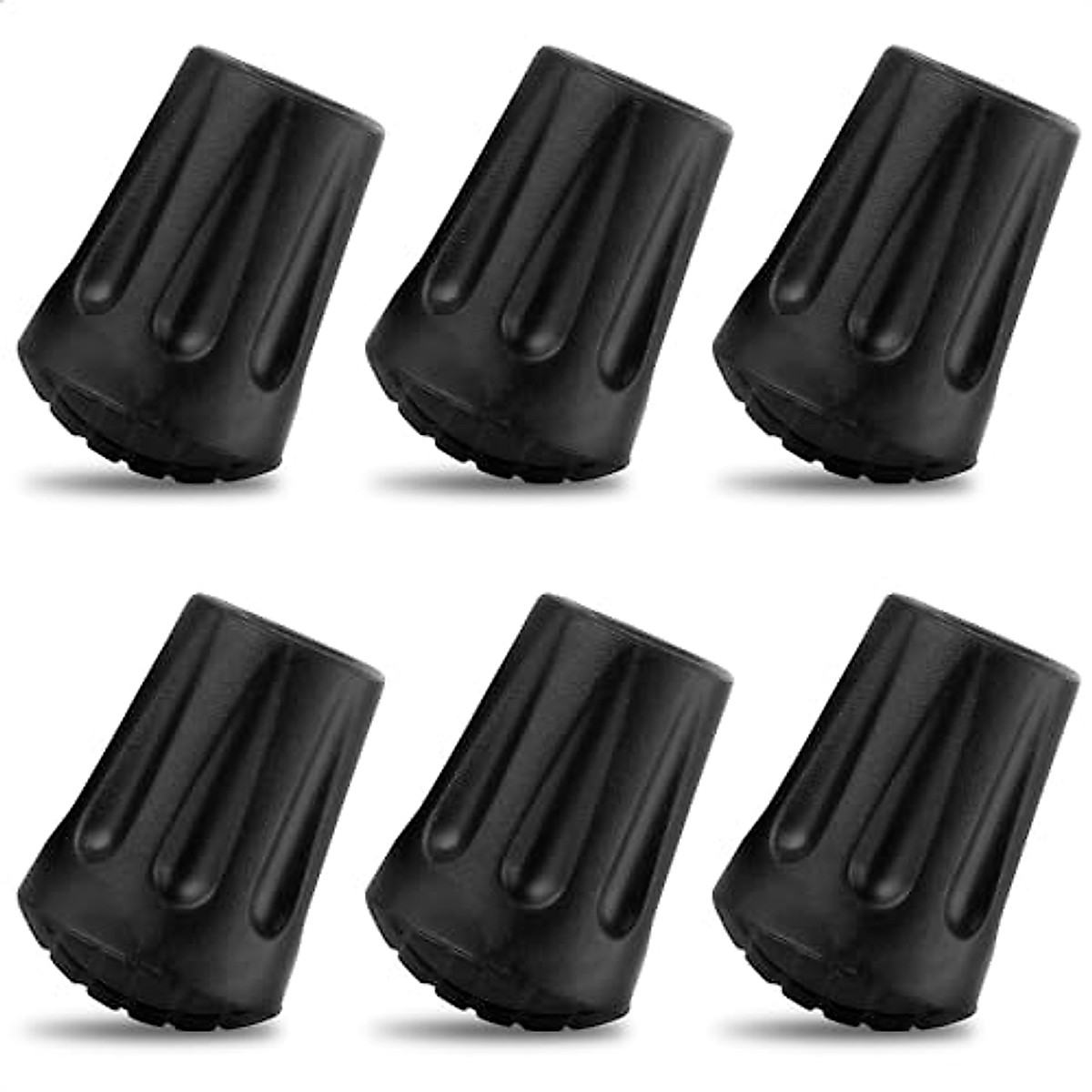 6Pcs Hiking Walking Stick Tips - Rubber Tips for Hiking Poles Hiking Accessories Collapsible Walking Stick Tips Rubber Tips for Canes - Hiking Pole Tips Rubber Tips for Walkers