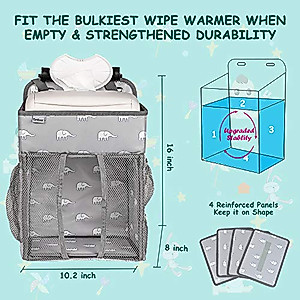 Hanging Nursery Organizer and Baby Diaper Caddy, Selbor Diapers Stacker Storage Bag for Changing Table, Crib, Playard or Wall - Nursery Organization & Baby Shower Gifts for Newborn (Elephant)