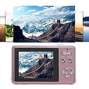 Digital Cameras for Photography, 40MP Vlogging Camera 16X Digital Zoom, Compact Pocket Camera with 2.4 Inch IPS Screen, Portable Camera for Teens Students Seniors (Pink)