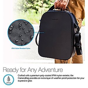 Naztech Camera Bag Has A Modular Backpack Insert and Adjustable Padded Divders to Securely Stow Your Equipment. Water Resistant with Removable Straps