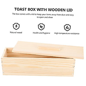 HAKIDZEL toast mold unfinished treasure chest wood bread container kitchen loaf pan nonstick bread pan wood bread bin soap container toast DIY baking mold wooden with cover baking tools