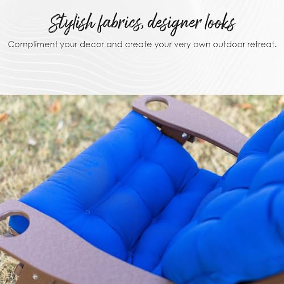 RSH Décor Outdoor Single Tempotest Foam Adirondack Chair Cushion Weather Resistant, (Classic Charcoal Grey)