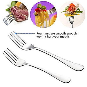 Silverware Set Service for 2, E-far 10-Piece Stainless Steel Flatware Set Cutlery Set, Include Knife/Fork/Spoon, Simple & Classic Design, Easy Clean & Dishwasher Safe