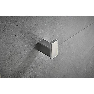 Klabb HNB-30 Square Type SUS 304 Stainless Steel Coat Hook Single Towel/Robe Clothes Hook for Bath Kitchen Garage Heavy Duty Contemporary Square Style Wall Mounted, Brushed Finish