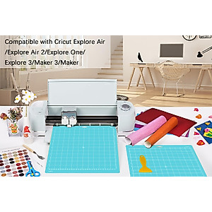 Colemoly 12x12 Cutting Mat 4 Pack Standard for Cricut Maker/Maker 3/Explore 3/Air 2/Air/One 1 Pack Cut Cards Scraper Green Grip Sticky Cricket Replacement Accessories Pad for Supplies,Crafts,Quilting