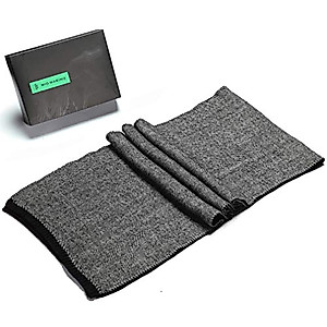 Mio Marino Mens Premium Winter Scarf, Soft Knit Scarves - Black & White - One Size