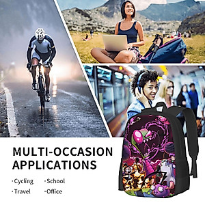 CONPELSON Backpacks Invader Anime Zim Adjustable Laptop Backpack Double Shoulder Bag for Women Men Climbing Shopping Work