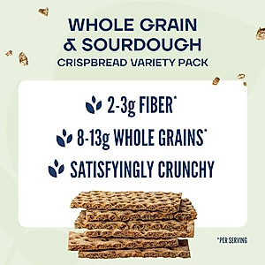 Wasa Swedish Crispbread, All-Natural Crackers, Fat Free, No Saturated Fat, 0g of Trans Fat, No Cholesterol, Kosher Certified, 3 Lb, Variety Pack (2 Sourdough, 2 Whole Grain)