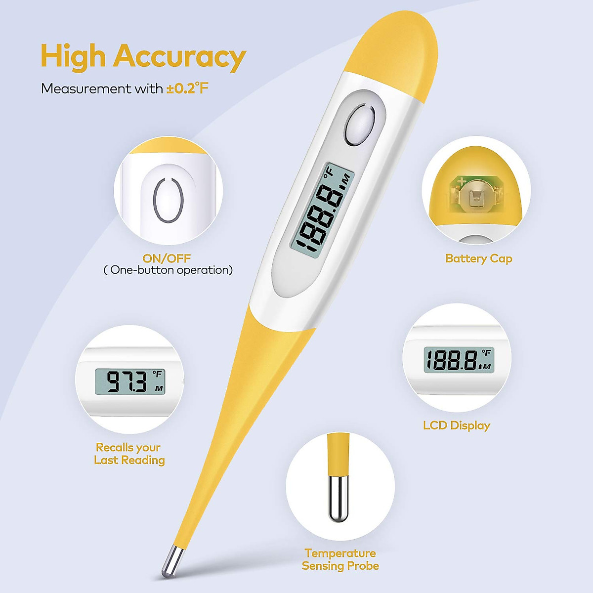Bundle of Thermometer for Adults, Digital Thermometer with 10 Seconds