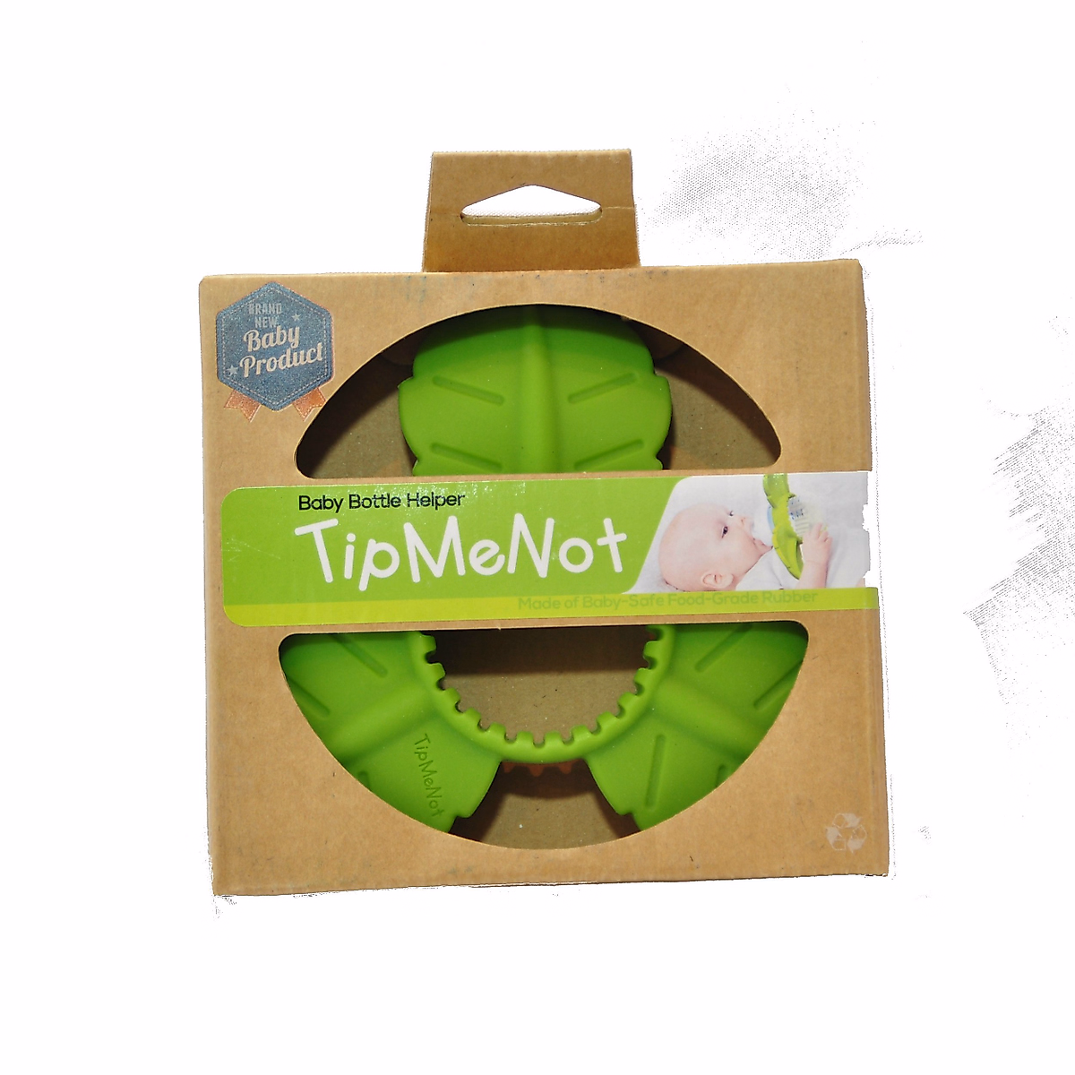 TipMeNot Baby Bottle Learning Tool, Great Teether, No Spilled Milk, No Bottle Propping, No Pacifier, Newborn Infant to Toddler, Tip Me Not Shower Gift