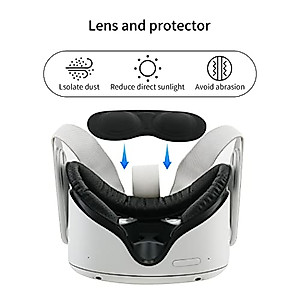 FANPL for Oculus Quest 2 Face Pad, Face Vent Bracket, Leather Breathable Cushion with Lens Protection Cover, Silicone Nose Pad, Lens Cleaning Pen, Thumb Caps