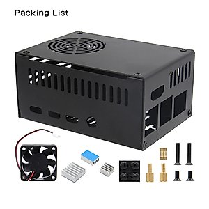 Geekworm X630-C1 Metal Case with Cooling Fan and 3pcs Aluminum Heatsink for Raspberry Pi 4 & X630 Only(Not Support C779/C790)