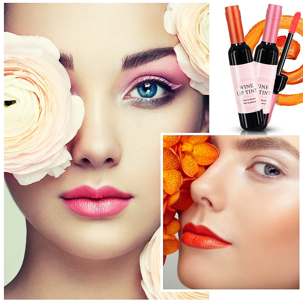 BKPPLZP Wine Lip Tint,6 Colors Wine Lip Gloss Set,Wine Liquid Lipstick,Liquid Wine Lip Gloss,Matte Lip Stain Long Lasting Waterproof Matte Lip Gloss Set,Creates Natural Moisturizing Lip Gloss Easily