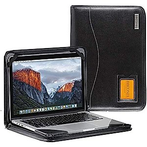 Broonel - Contour Series - Black Heavy Duty Leather Protective Case - Compatible with BrightView HD 15.6" Laptop